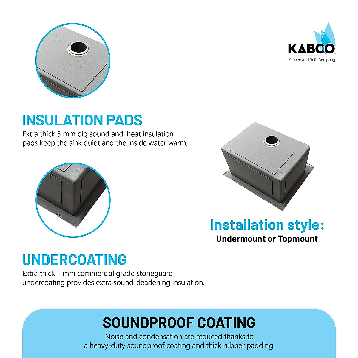 KABCO KLA01SS 25 Inch Wide 12 Inch Deep Commercial Sink 18 Gauge Undermount or Topmount Drop In Single Bowl Stainless Steel Laundry Utility Sink with Kitchen Sink Strainer 25x22x12 Inch