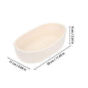 Cube Storage Bin 3pcs Cotton Rope Woven Storage Basket White Nesting Bins Sundries Organizing Basket Baskets Cat Box Gift Basket Empty for Home Office Decorative Tray