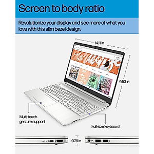 HP 2023 Newest 15.6" Laptop, Business and Office, AMD Ryzen 7 5700U Processor, 16GB RAM, 512GB SSD, Micro-Edge, 10H Battery Life, Full-Size KB, Wi-Fi 6, Bluetooth, Thin & Portable, Windows 11 Home
