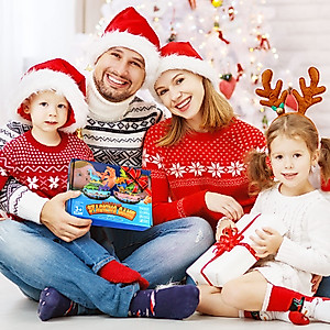 IPOURUP Dinosaur Toys for Kids 3-5: Wooden Stacking Montessori Toys for 3 4 5 6 7 Year Old Balance Competition Game for Family Ideal Easter Birthday Gifts for Kids Ages 3-7 (Double Version)