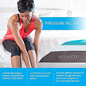 Gel Memory Foam Mattress Topper Twin Extra Long, Plush 2 Inch Thick, Premium Gel Infused Twin XL Memory Foam Mattress/Bed Topper/Pad for a Cool, and Comfortable Sleep. Made in The USA