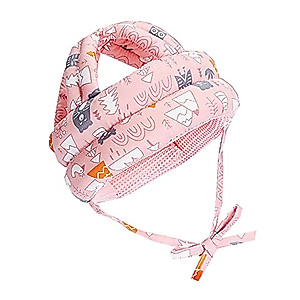RUIXIB Infant Baby Safety Helmet Soft No Bumps Head Protective Hat Adjustable Head Cushion Bumper Bonnet for Crawling Walking (Pink Forest), One Size