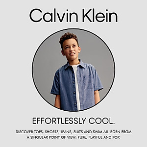 Calvin Klein Boys' Skinny Fit Stretch Denim Jeans, 5-Pocket Style, Zipper Fly & Button Closure, Authentic, 14