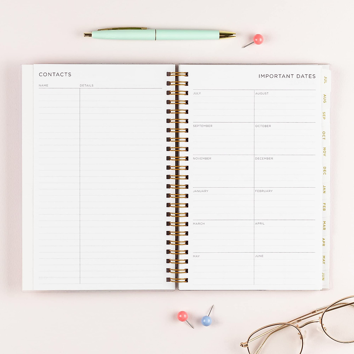 Ashley G for Blue Sky 2023-2024 Academic Year Weekly and Monthly Planner, 5" x 8", Flexible Cover, Wirebound, Multi Color Smoke (133682-A24)