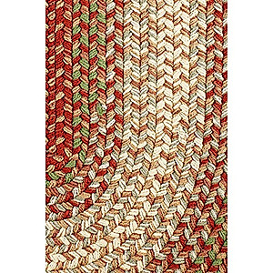 Super Area Rugs Hartford Braided Rug Made in USA Warm Earth,2' X 3' Oval