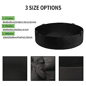 Planter Garden Bed Bag,Round Fabric Flower Raised Bed Garden Grow Bags Fabric Pots Breathable Planting Container for Herb Flower Vegetable Plants (100Gallon-47x47x11.81inch)