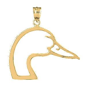 Jewels Obsession Silver Duck Head Pendant | 14K Yellow Gold-plated 925 Silver Duck Head Pendant