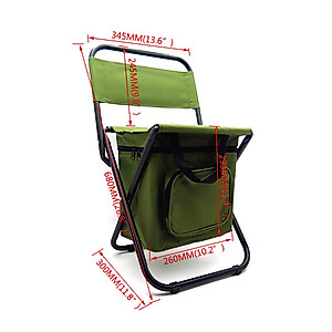 HTTMT- ET-Seat002 -Backrest Fishing Chair PVC Water Resistant Portable Folding With Ice Thermos Bag