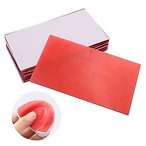 17Pcs Red Dental Wax Sheets, Base Plate Wax for Dentist, 1.3/2mm Thickness Casting Modeling Wax Sheets Supply for Modelling/Filling Oral Care,Denture Lab Equipment (480g)