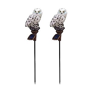 sknonr Solar Lawn Light 2pcs Waterproof LED Owl Shape Outdoor Courtyard Lawn Lighting Home Garden Courtyard Decoration 45x10.5x7.5cm