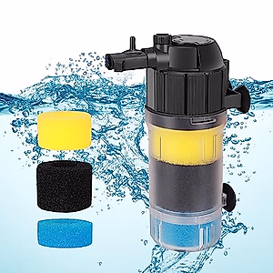 FUMAK Aquarium Filter Fish Tank Filters Turtle Filter Internal Power Filter 3-Stage Filtration with Aeration/Rainfall Modes for 10-40 Gallon Aquariums, Flow Rate and Direction Adjustable