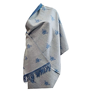 BUMBLE BEES SUPER SOFT SCARF WITH BEAUTIFUL TASSELS REVERS ABLE SOFT AND WARM SCARF beautiful colours (BLUE) YELLOW