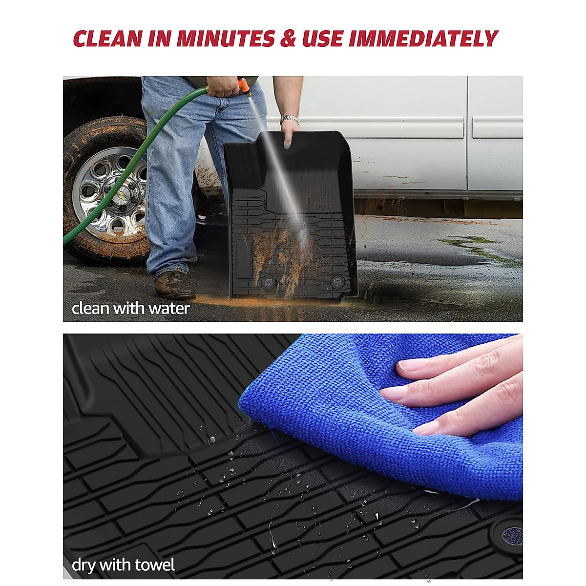 A & UTV PRO Floor Mats Fit for 2021 2022 2023 2024 Jeep Grand Cherokee L/WL, All Weather Floor Liners Full Kit for Three Row Models, Replace OEM 82216639AA,82216640AA,82216152AC, 3 Row