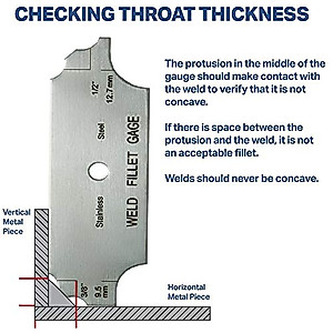 OMEX 7 Piece Fillet Welding Inspection Gauge Set INCLUDES Leather Case - (1/8" - 1") Ulnar Metric & Inch - Perfect for checking Leg Length and Throat Thickness for Professional Welders