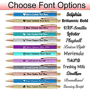 FwSYouMAI Personalized Pen 10 pcs Bulk,Custom Ballpoint Pens with Printed Business Name Message Logo,Black Ink Shiny Metal Casing,Gift for Anniversaries,Graduations,Birthdays-Rose Gold