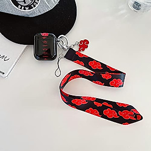 with Red Cloud Lanyard Keychain Airpods 1/2 Case Cover，Personalised Anime and Unique IMD Process TPU Soft AirPods Case