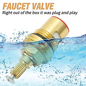 UOIENRT 45882000 Hot Right Stop Ceramic Cartridge, Replacement for Kitchen and Lavatory Models and 1/2-Inch Wall Mount Valves, Replaces 45882000