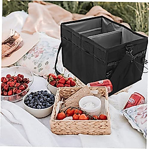 DOITOOL Bbq Storage Box Collapsible Picnic Basket Grill Accessories Picnic Grill Accessory Storage Case Travel Accesories Cargo Organizer Toolkit Outdoor 600d Waterproof Oxford Cloth