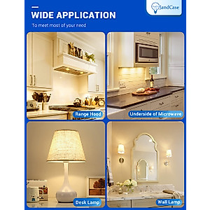 JandCase E17 LED Bulbs, Microwave Oven Light Bulbs 40 Watt Equivalent Non-Dimmable, Warm White 3000K Under Microwave Light Bulb, E17 Appliance Bulbs Replacement for Refrigerator, Stove Hood, 2 Pack