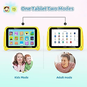 7 inch Android 11 Tablets, 2GB RAM+32GB ROM,Long Battery Life,1.5GHz Quad Core Processor,2 MP Dual Camera,Google Certified, WiFi Bluetooth 4.2 (Yellow)
