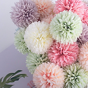 Grunyia Artificial Flowers, 10 Pcs Fake Silk Hydrangea Heads Bridal Wedding Bouquet Home Garden Party Table Centerpieces Decoration (Purple)