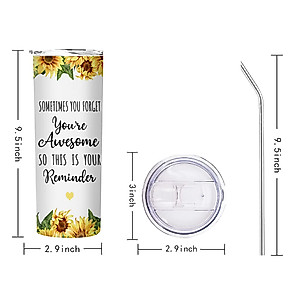 Fatbaby Inspirational Gifts For Women, Best Friend, Coworker,Sister,Daughter, Birthday Graduation Thank You Motivational Gifts Tumbler Cup,Vacuum Insulated Tumbler with Lid Straw 20oz