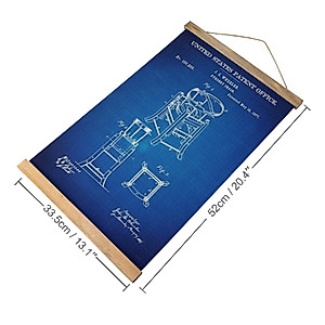 LULUU Baby Nursery Chair Scroll Magnetic Poster Premium Wall Fabric Picture Art Wood Frame Hanging Print Hanger Hanger for Room Decor High-Definition Oil Canvas Kit