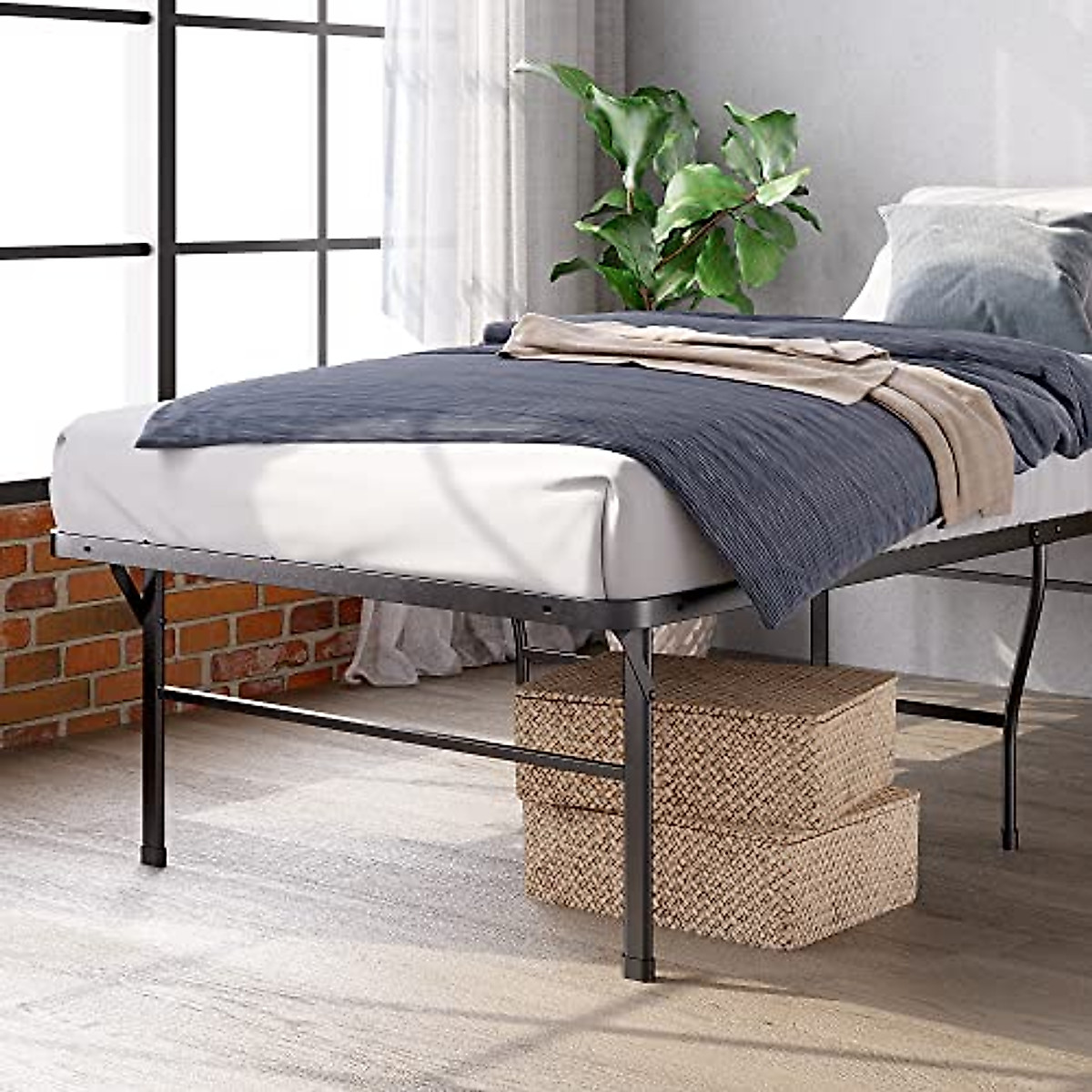 ZINUS SmartBase Heavy Duty Mattress Foundation / 18 Inch Metal Platform Bed Frame / No Box Spring Needed / Sturdy Steel Frame / Underbed Storage, Twin