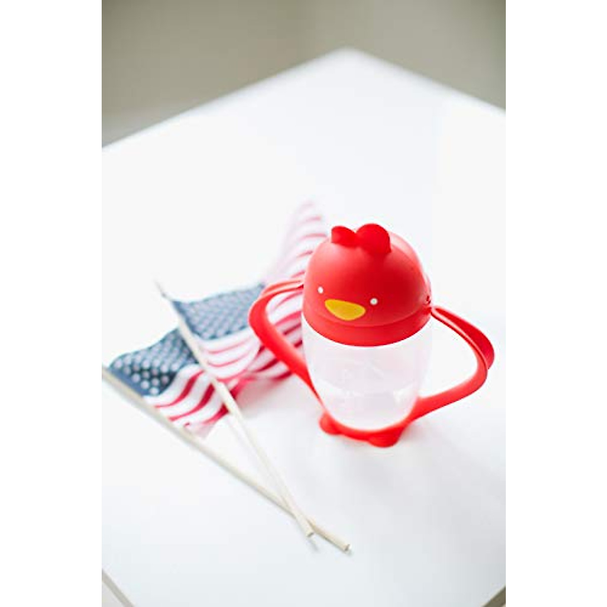 Lollaland Weighted Straw Sippy Cup for Baby: Lollacup - MADE IN THE USA - Transition Kids, Infant & Toddler Sippy Cup (6 months - 9 months) | Shark Tank Products | Lollacup (Bold Red)