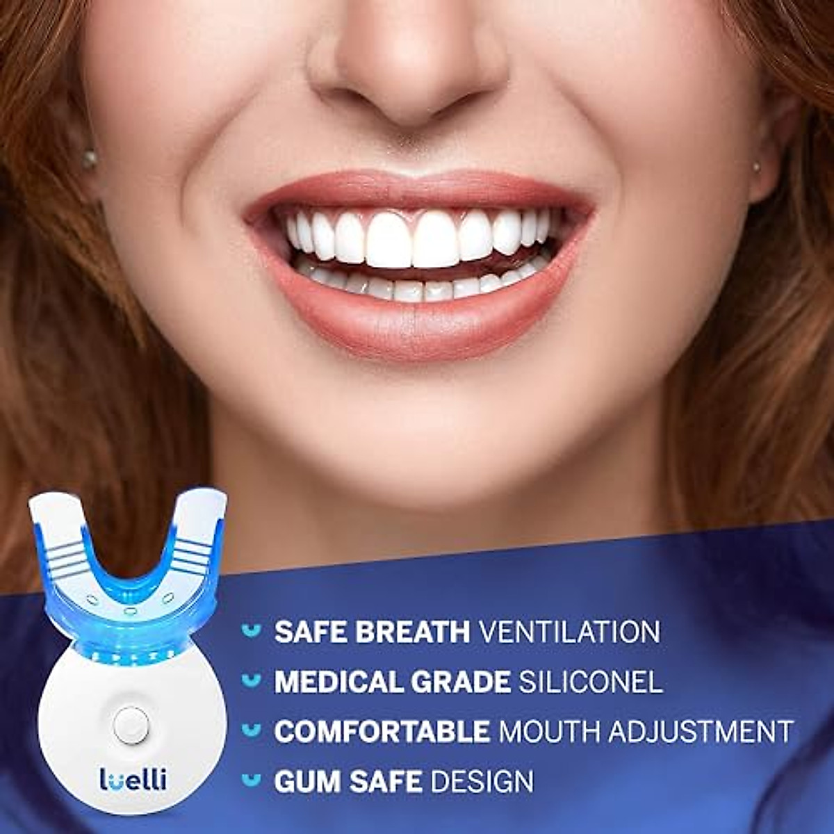 LUELLI Teeth Whitening Kit with LED Light, 35% Carbamide Peroxide, Teeth Whitening Gel, Helps to Remove Stains from Coffee, Smoking, Wines, Soda, Food, Home Dental Products for Sensitive Teeth