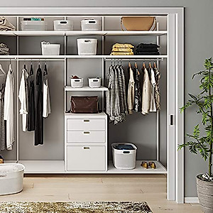 Curver Set of 8 Purl Small Decorative Plastic Organization and Storage Baskets Perfect Bins for Home Office, Closet Shelves, Kitchen Pantry and All Bedroom Essentials, 6.3QT/ 6L, White, 8 Count