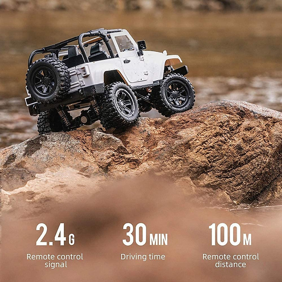 Nsddm 1/18 Wrangler Rc Car,4×4 All Terrain Vehicle, 2.4G Remote Control Car, Low-Speed Crawler Climbing Off-Road RC Trucks, Adult Amateur Rc Truck Toy Gifts for Kids Boy RTR (Color : D)