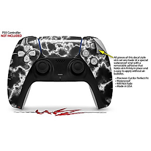 WraptorSkinz Skin Wrap compatible with Sony PS5 DualSense Controller Electrify White (CONTROLLER NOT INCLUDED)