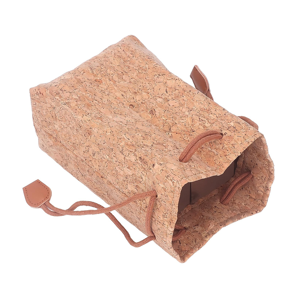 BOLORAMO Camera Lens Bag, PU Leather Cork Camera Bag 19.5x11.5x7.5cm Good Protection for Key