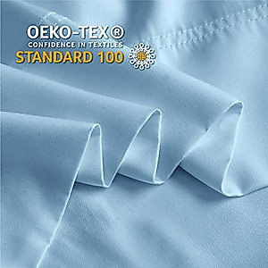 BEDELITE Pillow Cases Standard Size Set of 2, Rayon Derived from Bamboo, Cooling Pillow Cases for Hot Sleepers & Night Sweats, Breathable and Silky Soft Envelope Pillowcases(Blue, 20"x26")