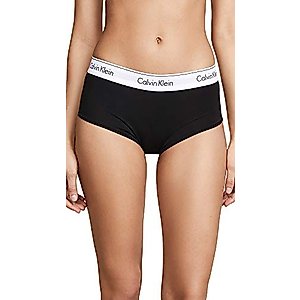 Calvin Klein Women's Modern Cotton Boyshort Panty, Black, Large