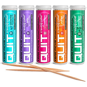Xero Picks Infused Flavored Toothpicks to Help Quit Smoking - Nicotine Free (Variety Pack, 20 Count (Pack of 5))