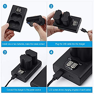 Powerextra NP-W235 2X Battery with Dual Charger Compatible with Fujifilm X-T4 VG-XT4 Vertical Battery Grip