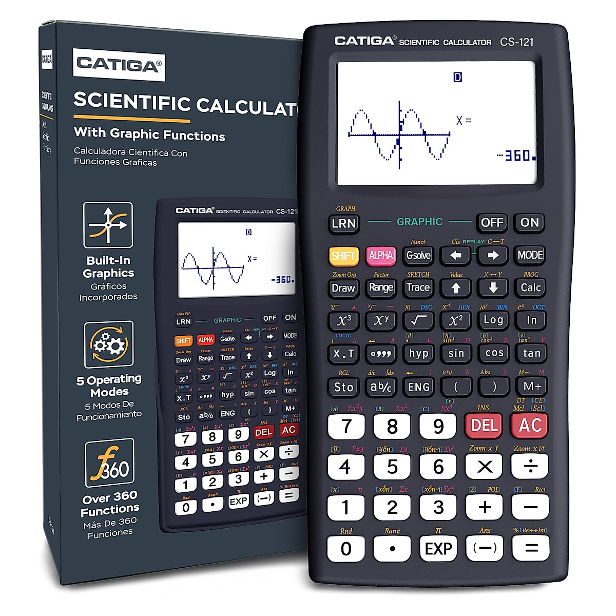 Scientific Calculator with Graphic Functions - Multiple Modes with Intuitive Interface - Perfect for Beginner and Advanced Courses, High School or College