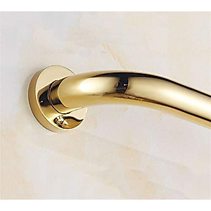 CRODY Bath Wall Attachment Handrails Grab Bar Rails Brass Shower Non-Slip Grab Bar,Wall Mounted Towel Rack Handrail, Bathtub Bathroom Safety Support Rail,Elderly Disabled Pregnant Women Polished Handl
