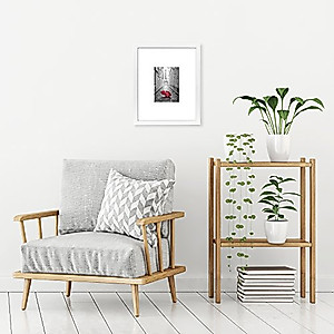 Americanflat 11x14 Picture Frame in White - Use as 5x7 Frame with Mat or 11x14 Frame Without Mat - Engineered Wood with Shatter Resistant Glass, and Includes Hanging Hardware for Wall