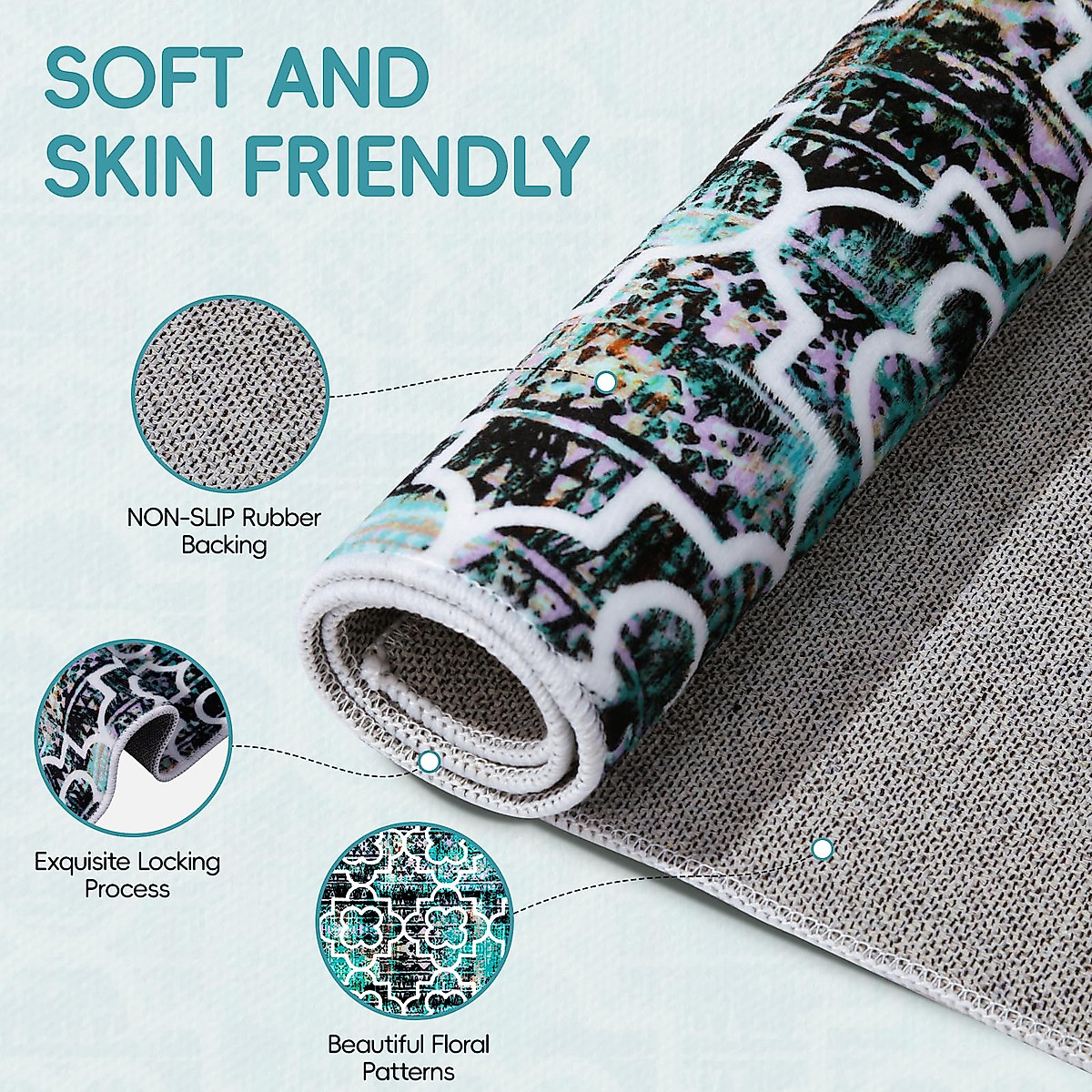 VFROO Area Rugs 5x7 Washable Rug for Living Room,Non-Slip Non-Shedding Ultra-Soft Floor Carpet for Home,Office, Dining Room,Bedroom (Style A)