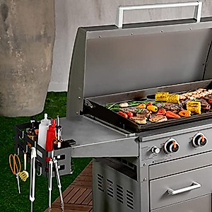 MeWeBlue Griddle Caddy Storage, Space Saving Grill Accessories Tool Holder, BBQ Accessories Organizer Box Designed for 28 36 Blackstone Griddle, Tool Free No Drill