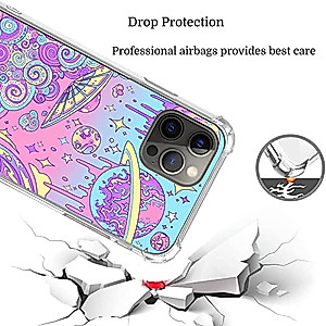 Elifi Edeal Psychedelic Trippy Phone Case Alien Art Visuals Colours Cover for iPhone 13 Pro, Abstract Hippie Aesthetic Girls Boys Women Men, Trendy TPU Bumper Pro