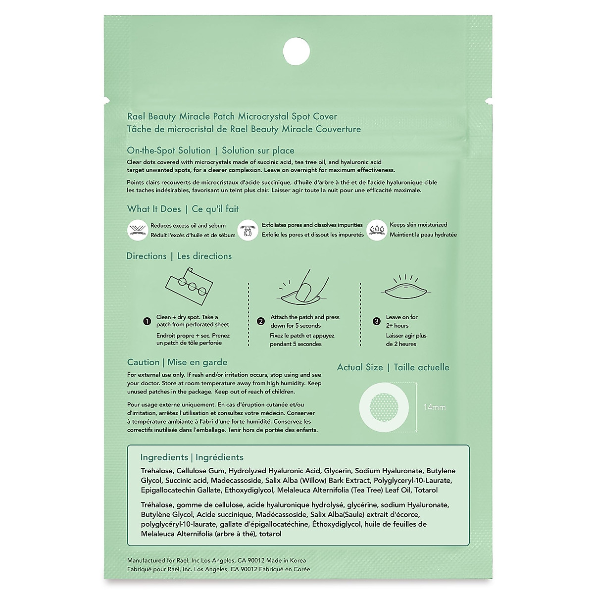 Rael Pimple Patches, Miracle Microcrystal Spot Cover - Hydrocolloid Acne Patch with Tea Tree Oil, Early Stage Zits and Blemish, Korean Skin Care, Vegan, Cruelty Free (27 Count)