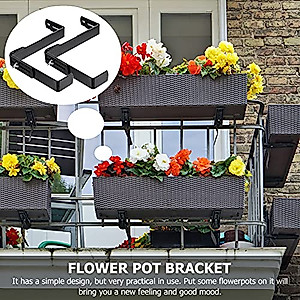 Happyyami 2Pcs Adjustable Railing Hook Balcony Window Planter Box Hanging Planters for Patio Rail Planters Bird Feeder Hangers for Outside Wrought Iron Fence