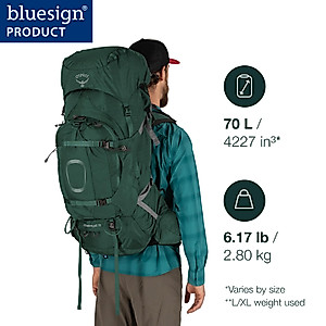 Osprey Aether Plus 70 Men's Backpacking Backpack Eclipse Grey, Large/X-Large