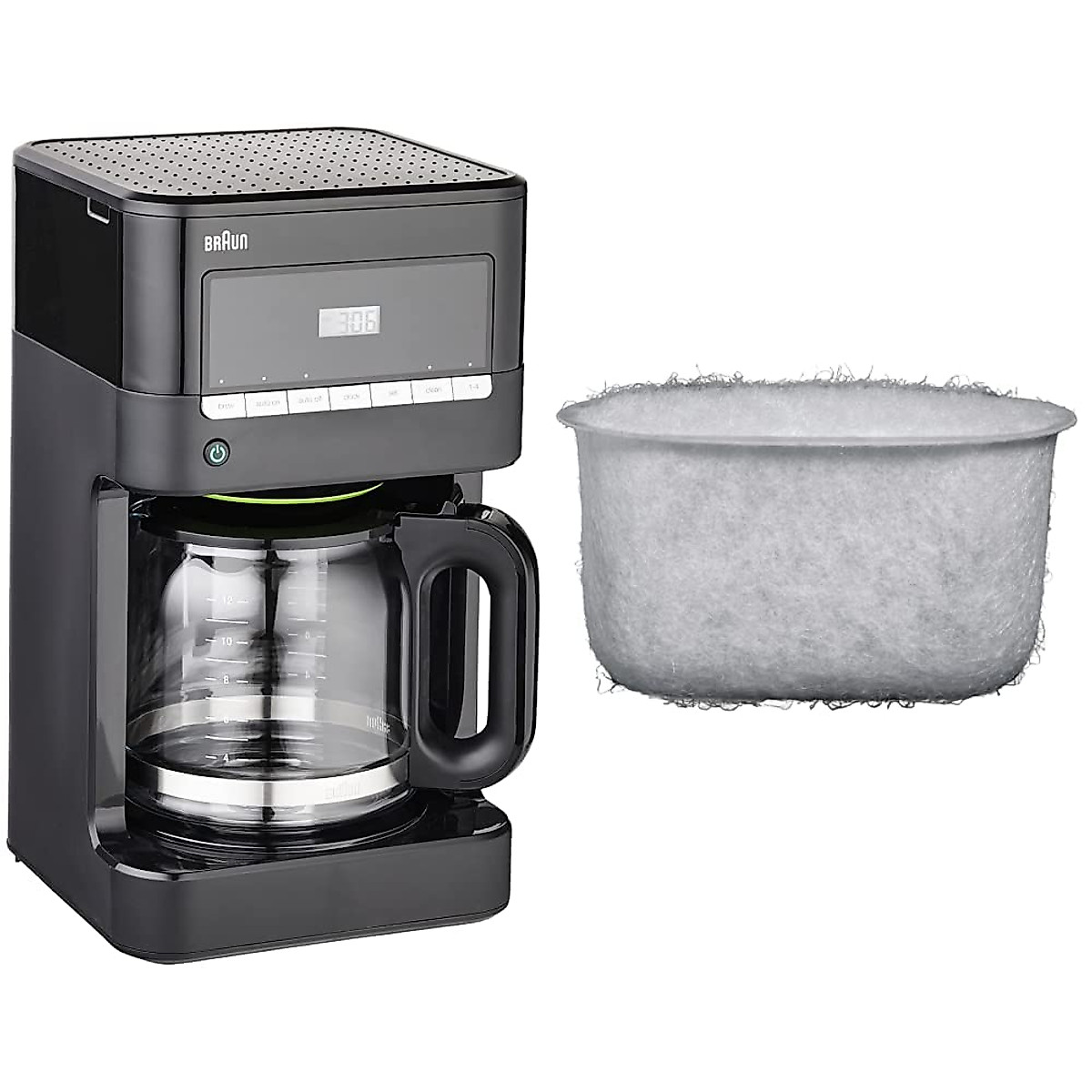 Braun Brew Sense Drip Coffee Maker (KF7000BK) Charcoal Filter