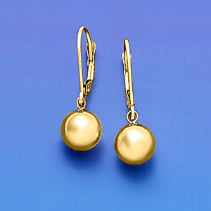 Ross-Simons 8mm 14kt Yellow Gold Bead Drop Earrings