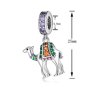 FAEFASH Camel Charm 925 Sterling Silver Animals Bead Persistence and Perseverance Charm fit DIY Style Bracelet, for Camel Lover (Colour)